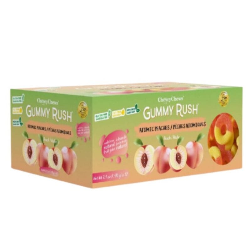 Cheery Chews Gummy Rush Atomic Peach 90g 12 Pack - Online Wholesaler ...