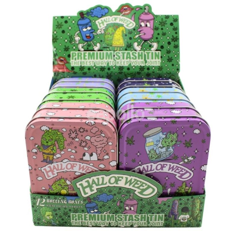 Metal Stash Tin with Hall Of weed Print With Assorted Colour - Online ...