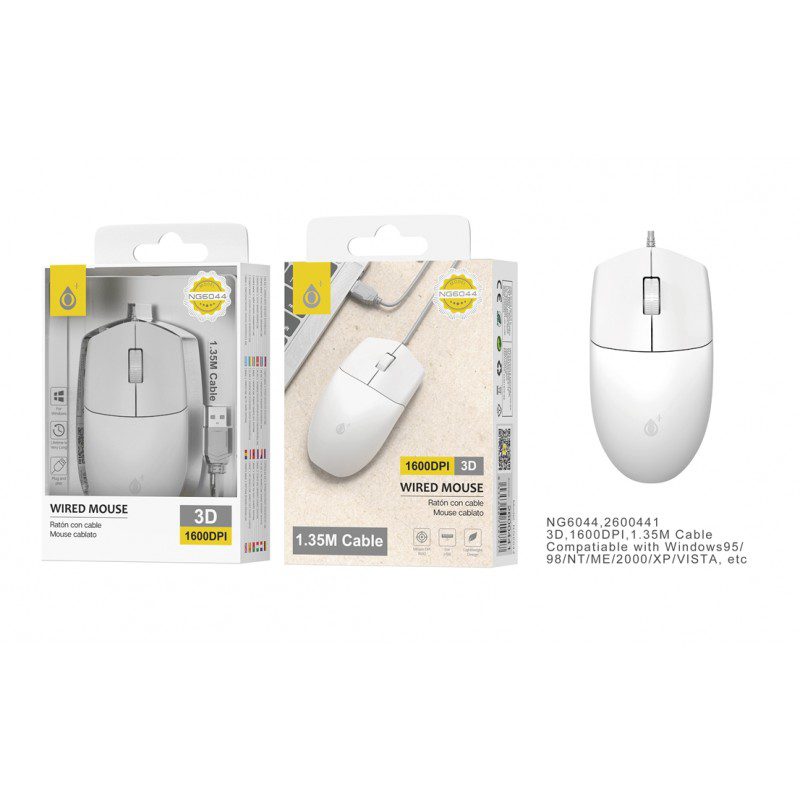 NG6044, Wired Mouse, 1600 DPI,1.35m - Online Wholesaler | JGM Wholesale ...
