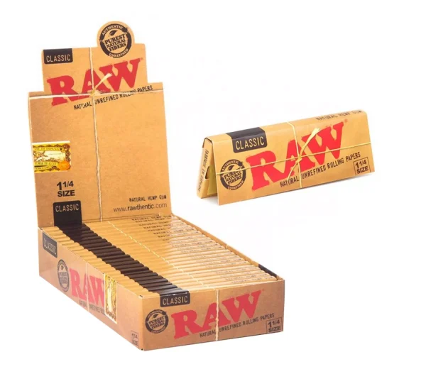 Raw Natural Unrefined Rolling paper 1 1/4 Classic 24 packs - Online ...