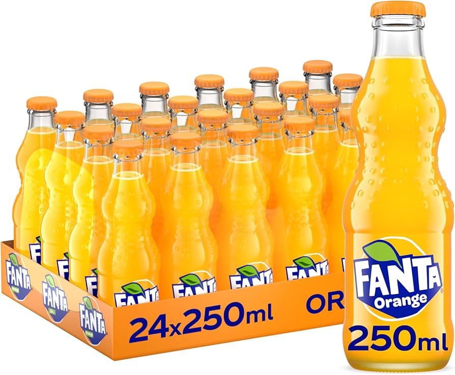 Fanta Orange Soft Drink Glass Bottle 250ml, pack of 24 - Online Wholesaler | JGM Wholesale Limited